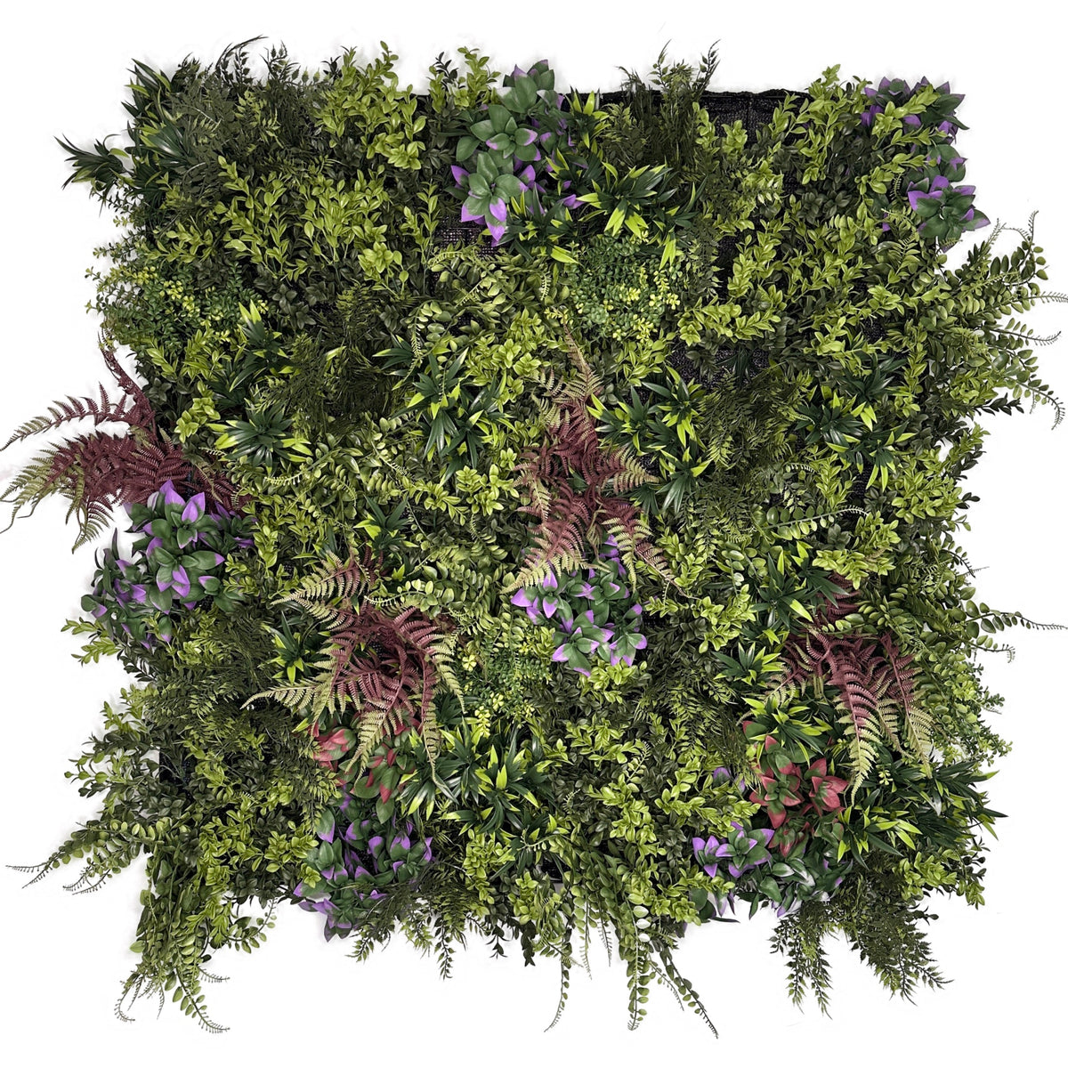 Ultra realistic FR artificial plant wall with green yellow purple foli ...